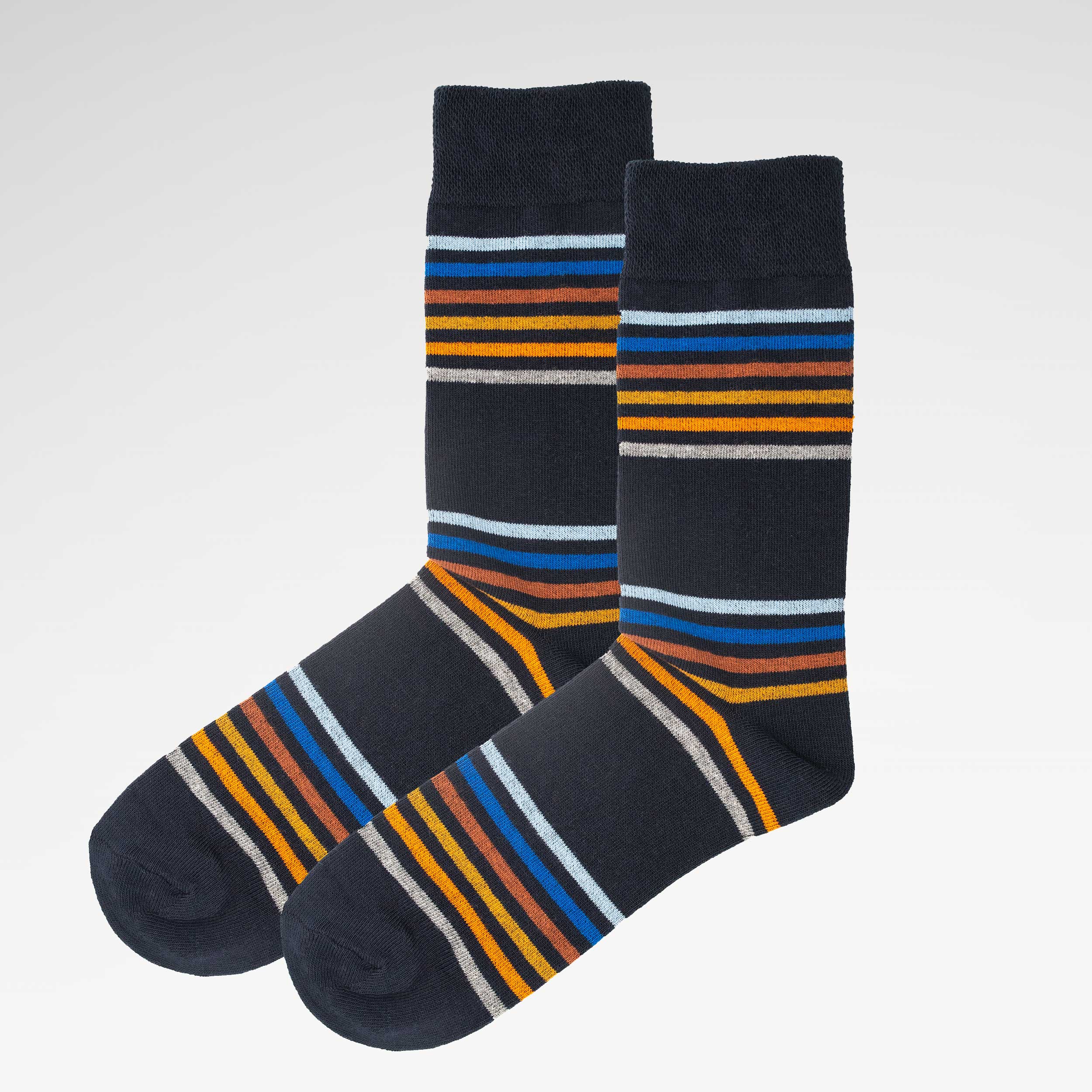 Multi Stripe Men’s Socks – Organic Cotton Comfort Top | Jemsox